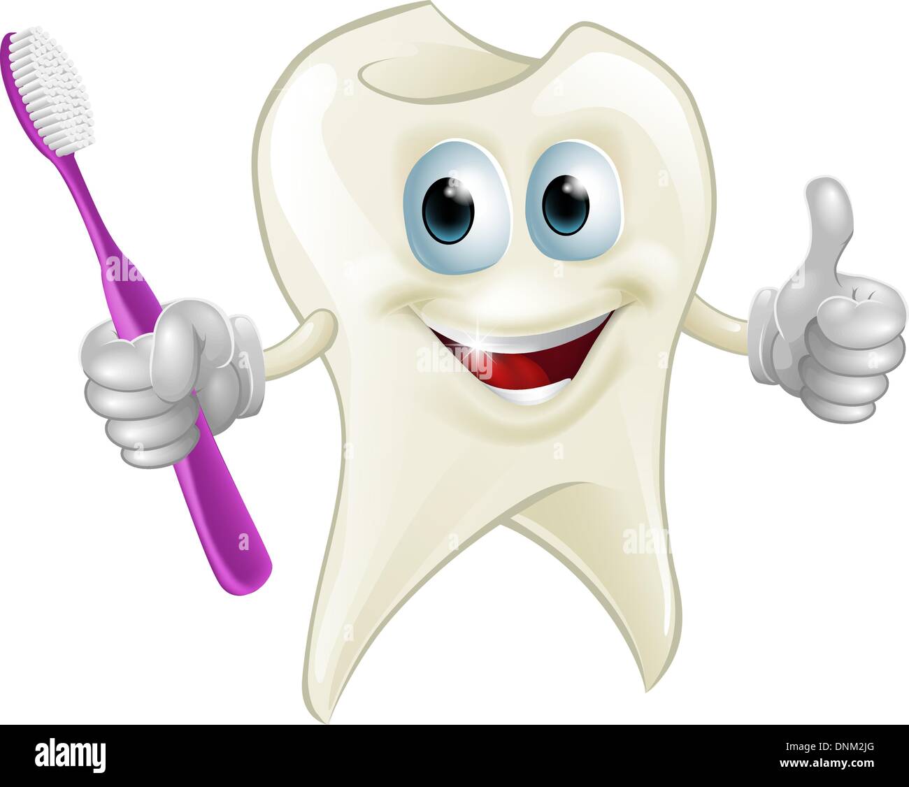 An illustration of a cartoon tooth man character mascot holding a ...