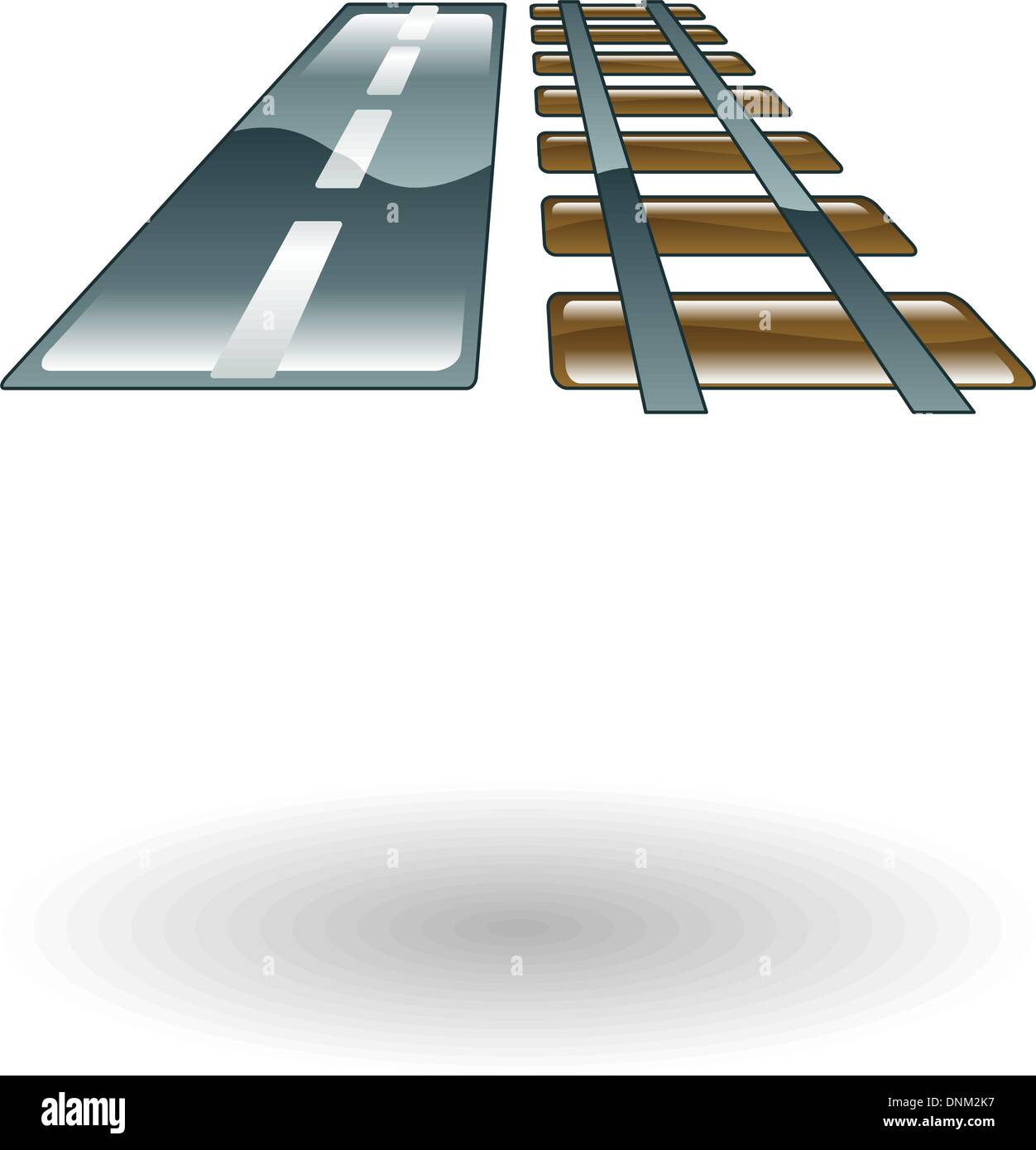 Illustration of a road and railroad track Stock Vector Image & Art - Alamy