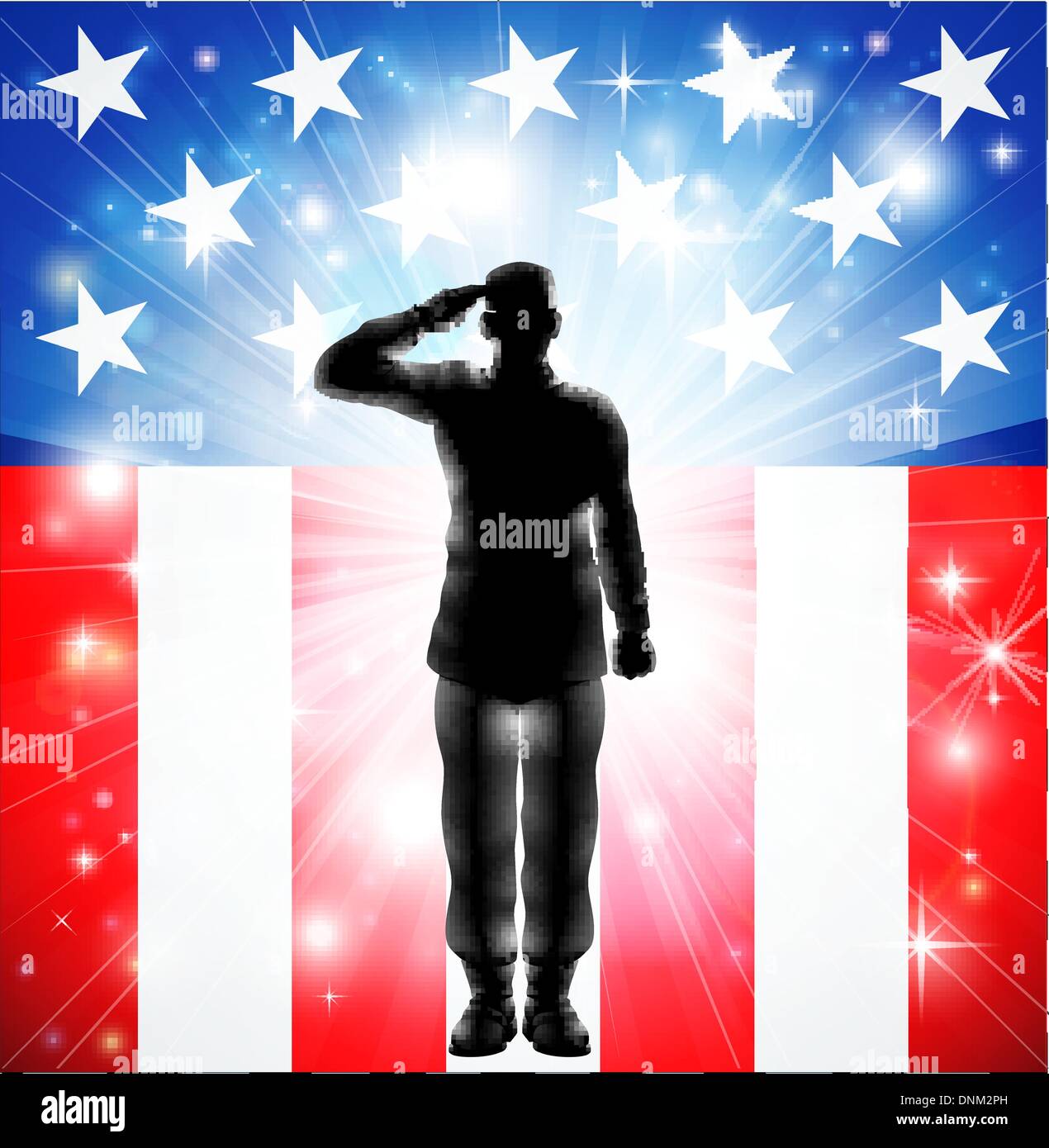 Soldier salute usa in Stock Vector Images - Alamy