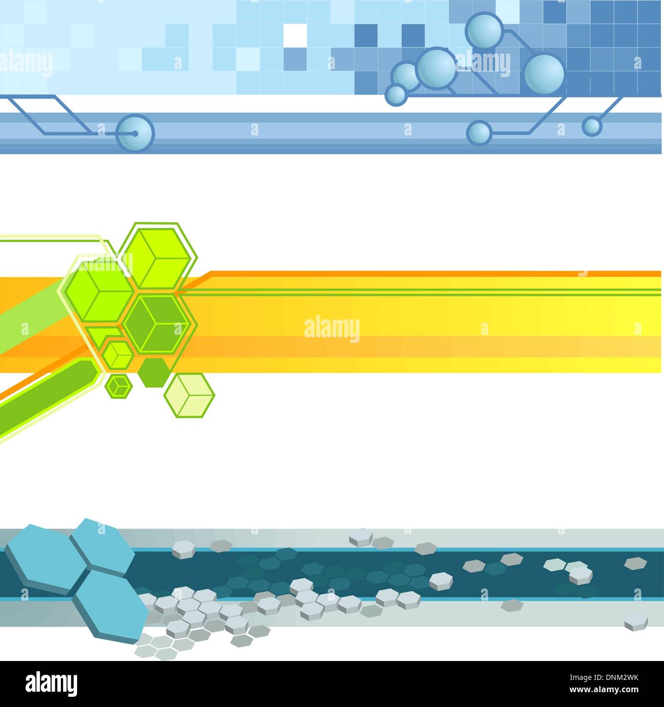 Three vector corporate technology site website banner backgrounds Stock ...