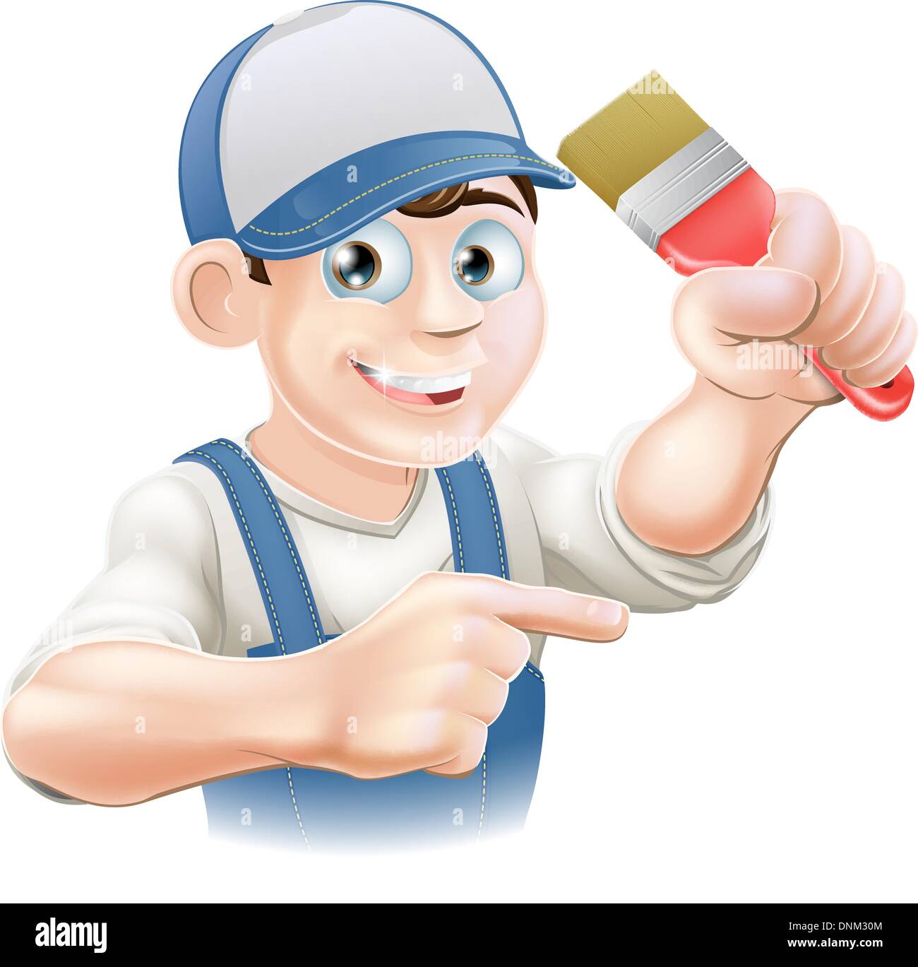 Cartoon painter decorator in cap Stock Vector Images - Alamy