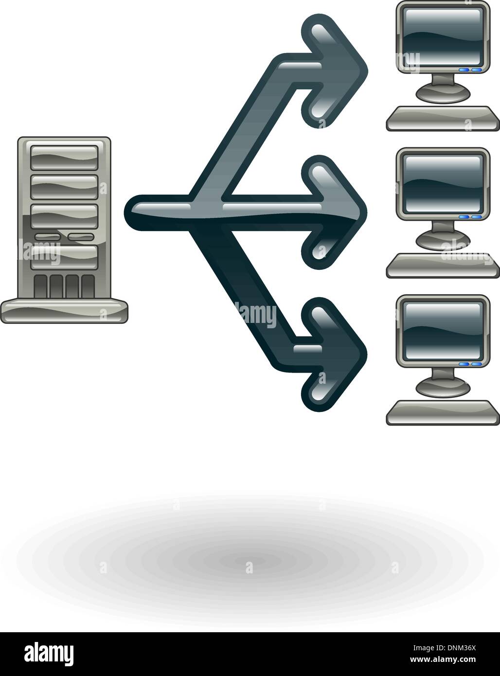 Illustration of a web server and computers Stock Vector Image & Art - Alamy