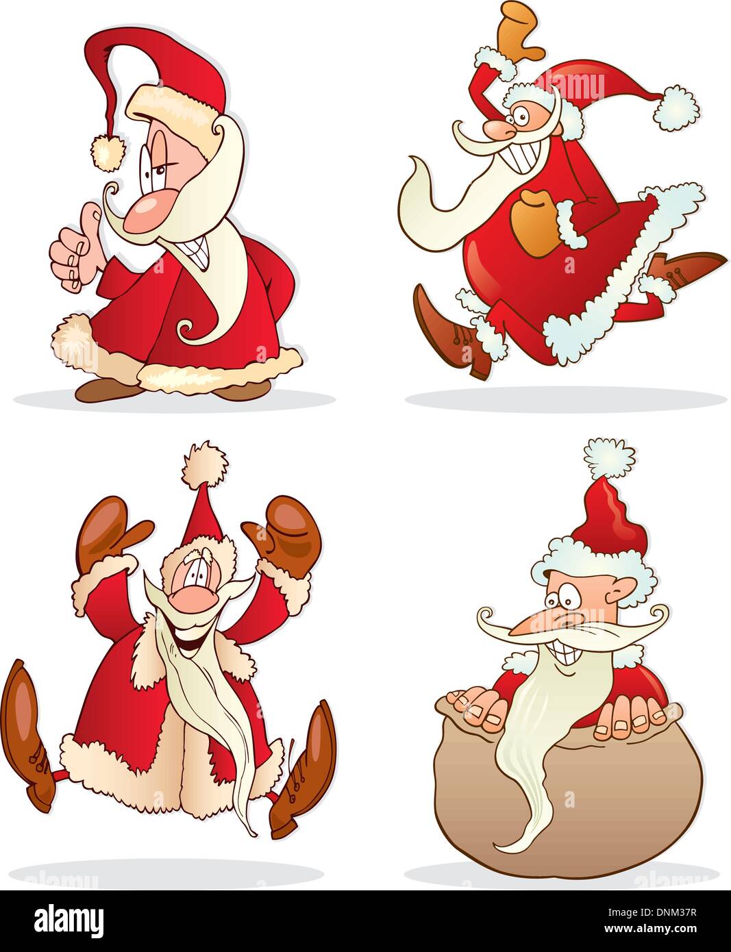 cartoon illustration of santa claus set Stock Vector Image & Art - Alamy