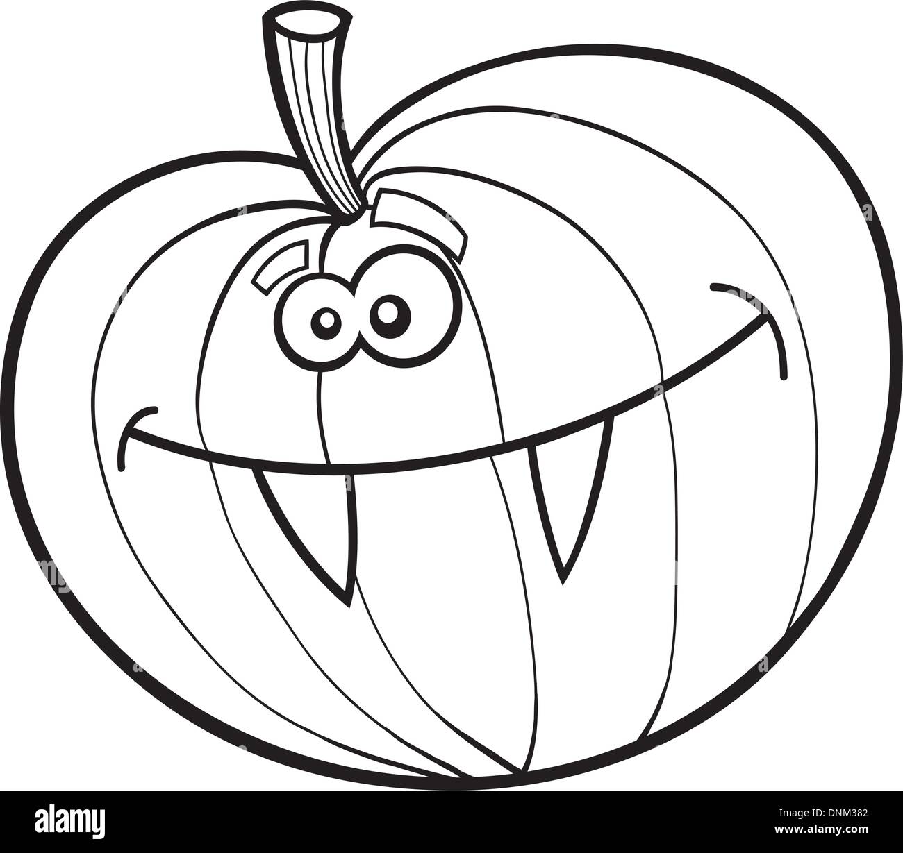 illustration of Funny halloween pumpkin for coloring book Stock Vector ...