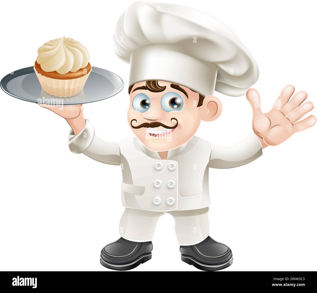 Chef holding plate on Stock Vector Images - Alamy