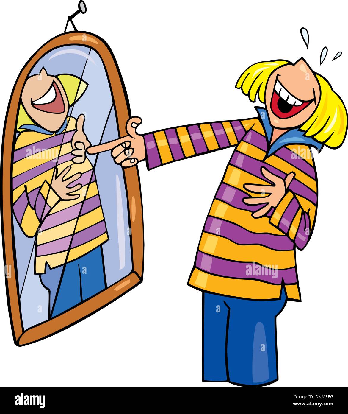 Illustration of girl laughing to mirror Stock Vector Image & Art - Alamy