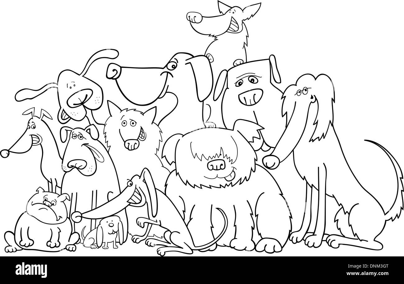 group of dogs illustration for coloring Stock Vector Image & Art - Alamy