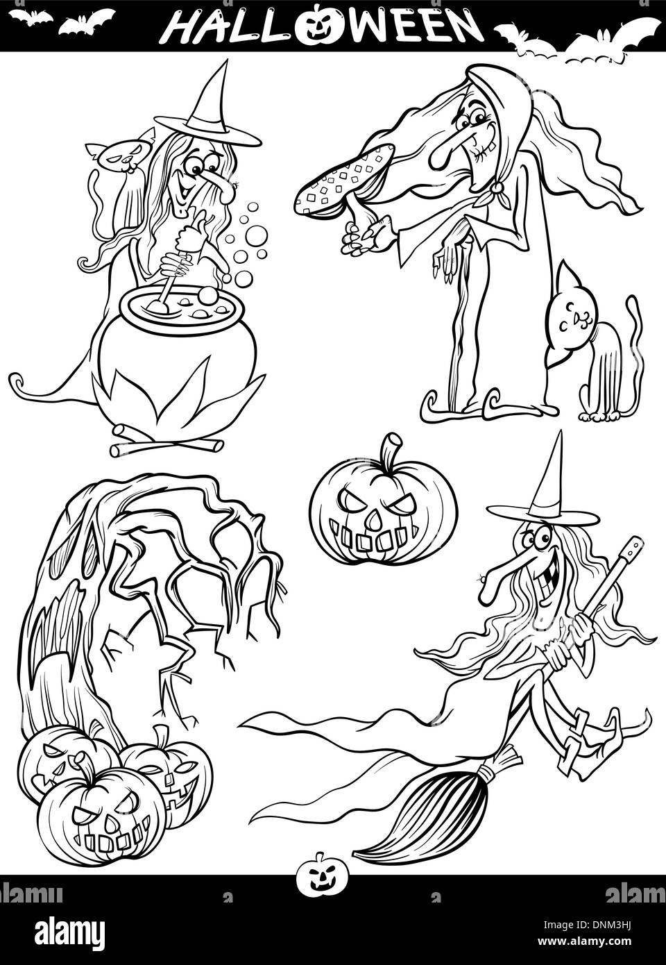 Creepy zombie coloring page vector hi-res stock photography and images ...