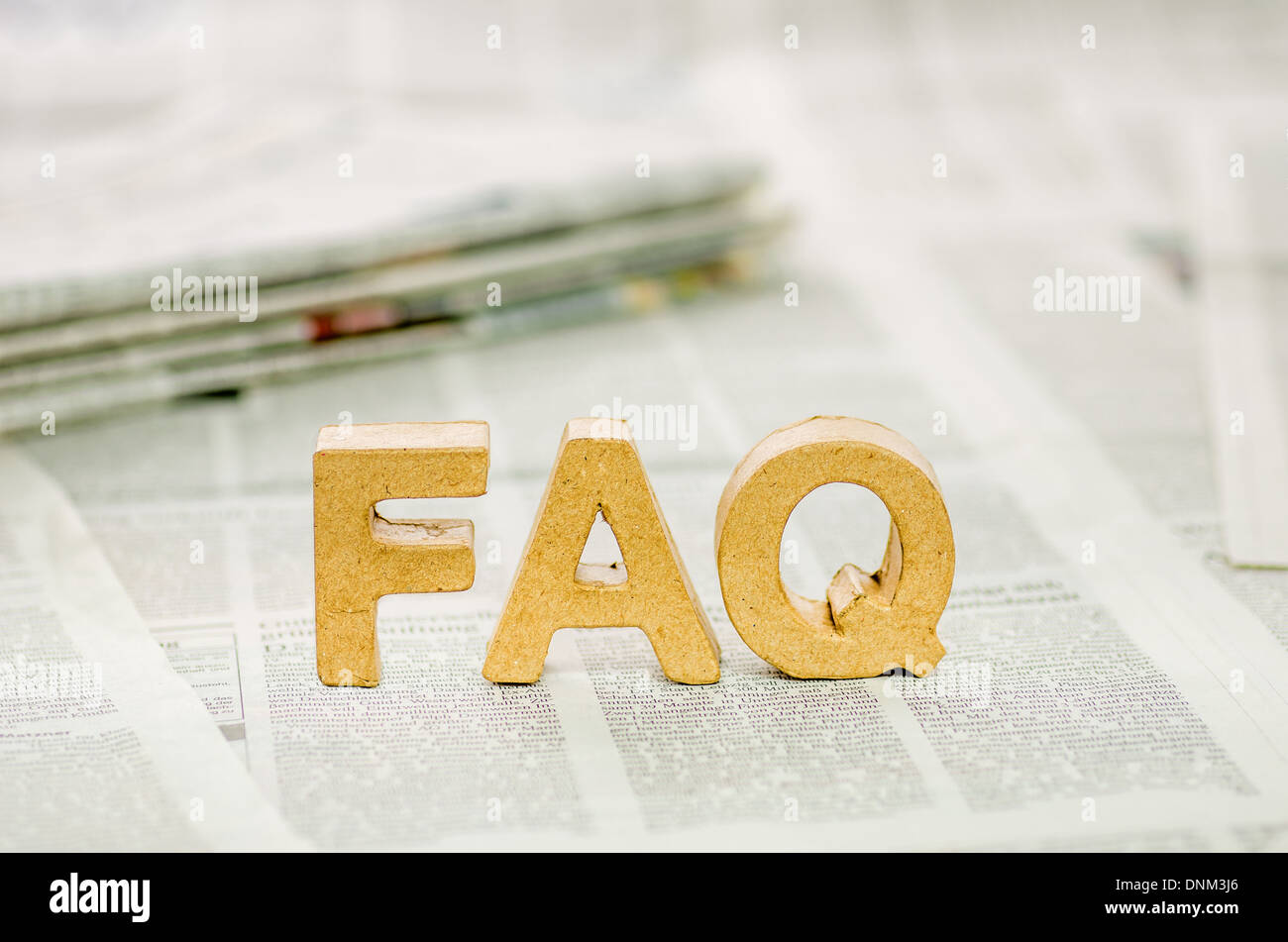 Faq newspaper hi-res stock photography and images - Alamy