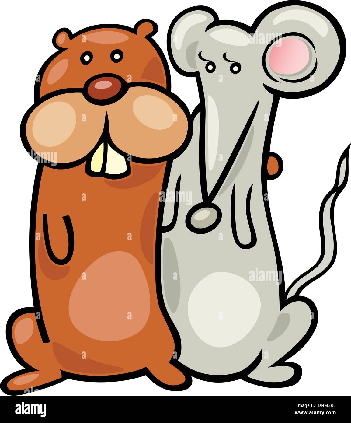 Cartoon illustration of hamster and mouse in a hug Stock Vector Image ...