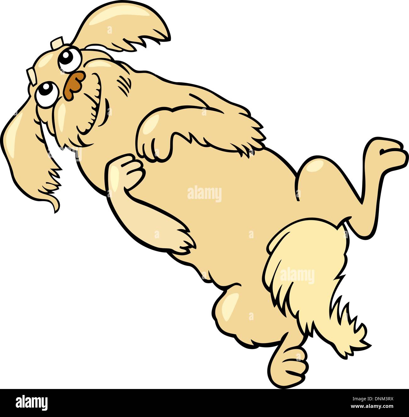 Cartoon Illustration of Happy Fluffy Dog or Pekingese Stock Vector ...