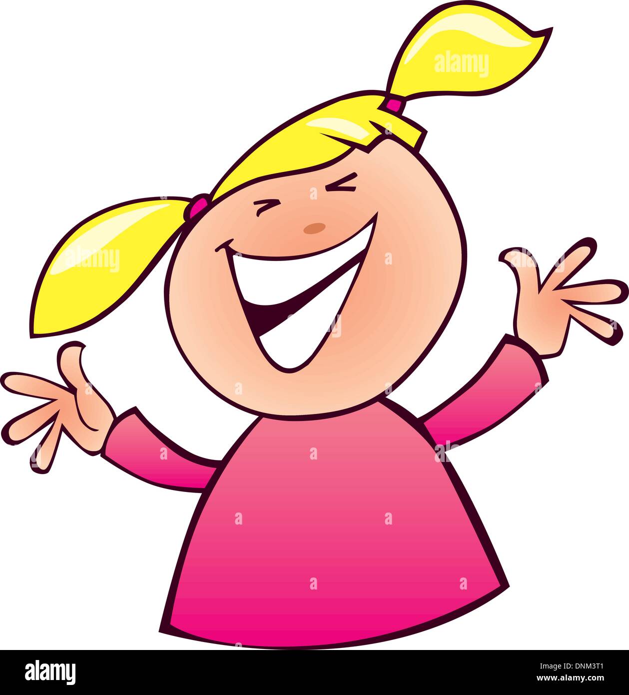 Cartoon illustration of happy girl smiling Stock Vector Image & Art - Alamy