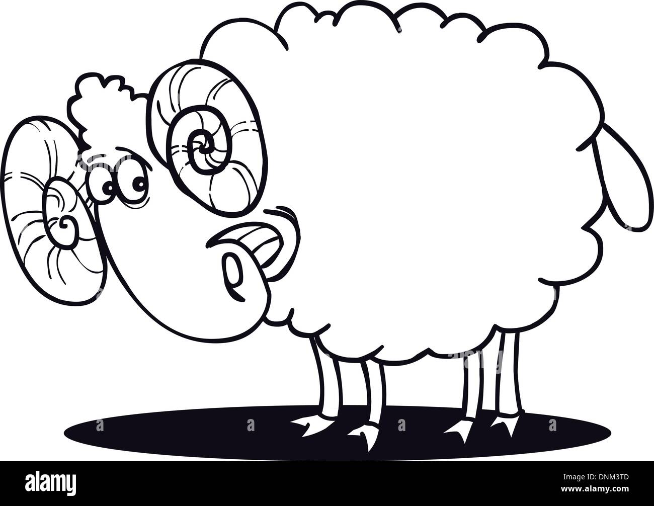 cartoon illustration of happy ram for coloring book Stock Vector Image ...