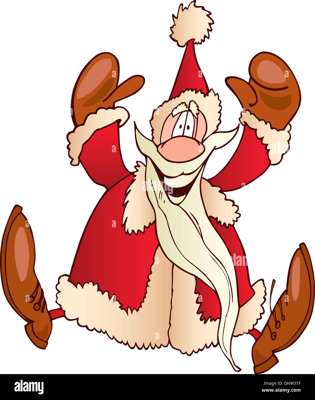 cartoon Illustration of santa claus jumping Stock Vector Image & Art ...