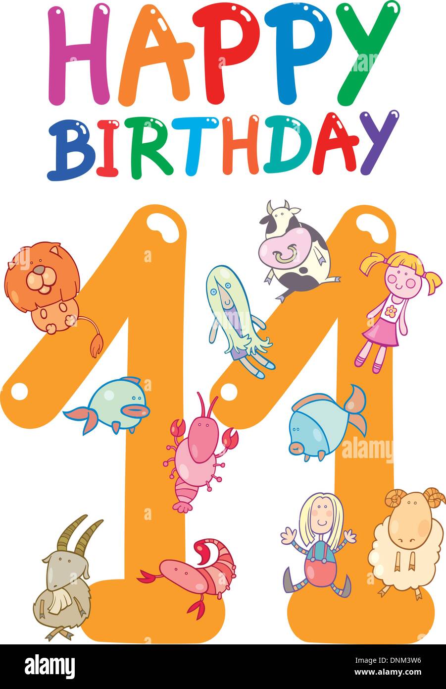 Happy Birthday 11th Birthday High Resolution Stock Photography and ...