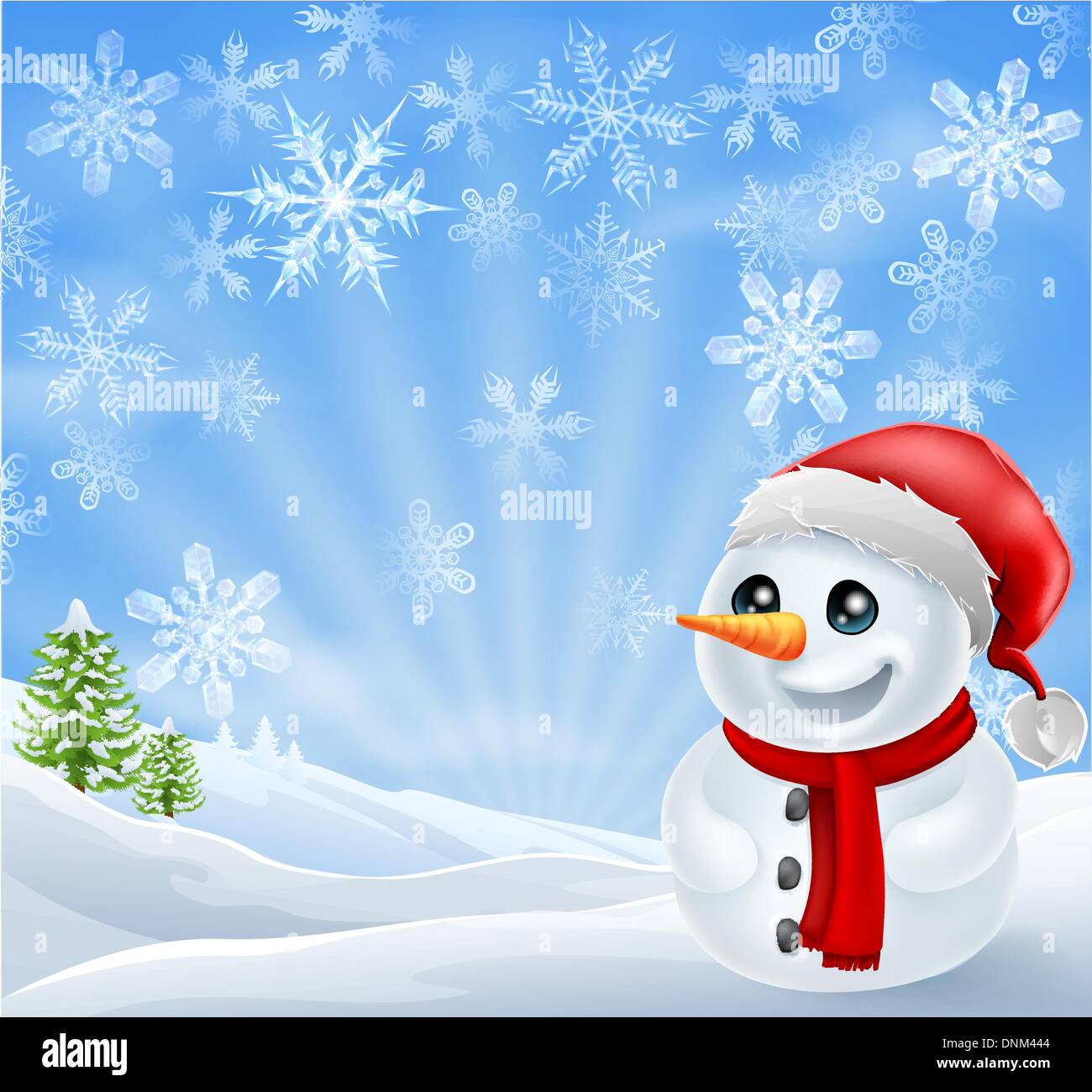 Snowman in landscape scarf Stock Vector Images - Alamy