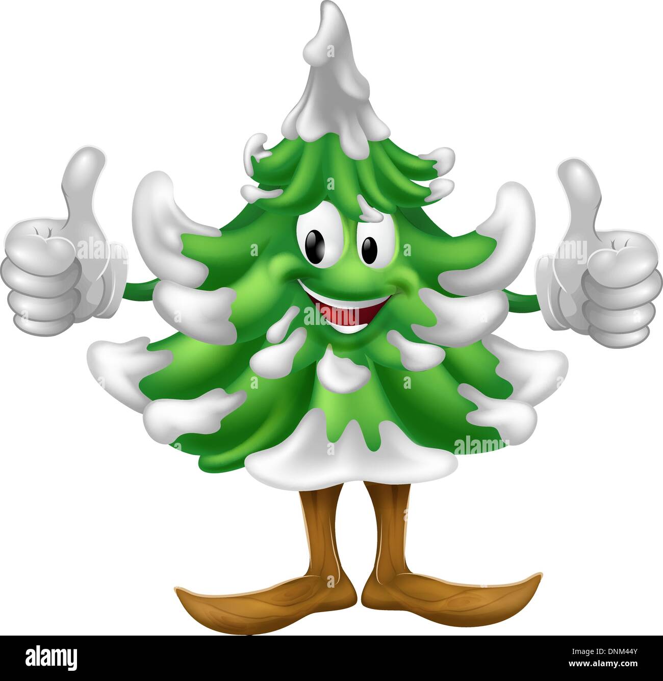 A happy Christmas tree cartoon mascot giving a thumbs up Stock Vector ...