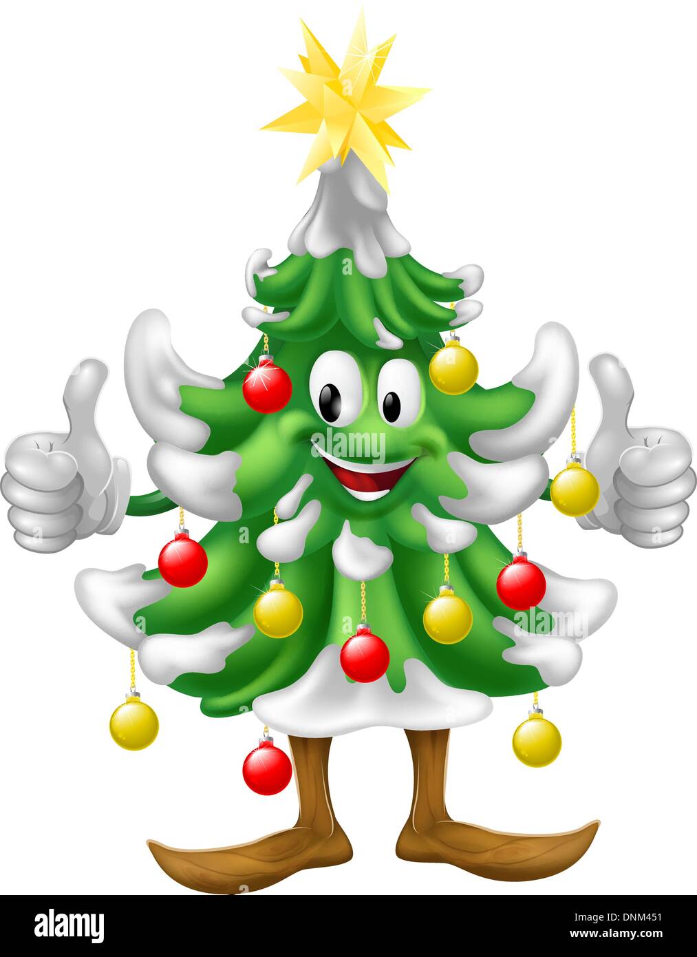 Illustration of a cute happy smiling Christmas tree mascot doing a ...