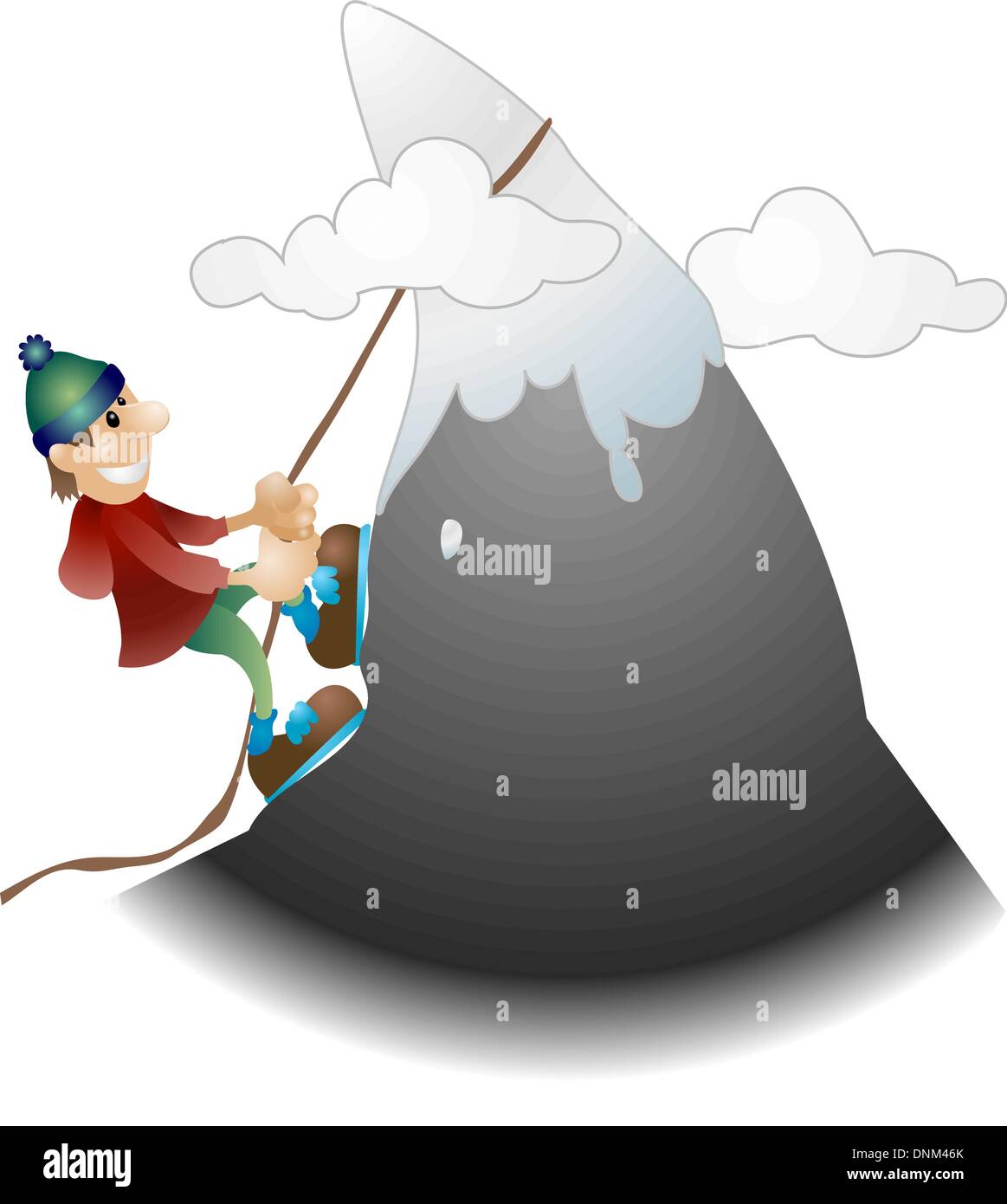 An illustration of a mountaineer scaling a mountain Stock Vector Image ...