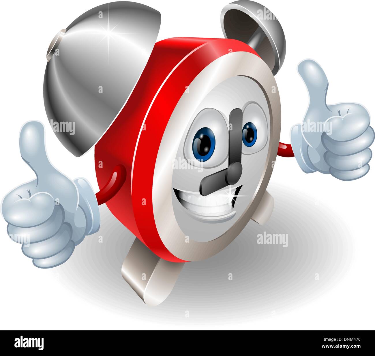 Alarm clock character mascot giving a double thumbs up Stock Vector ...