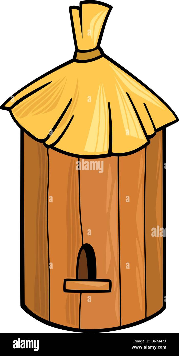 cartoon illustration of farm bee hive Stock Vector Image & Art - Alamy