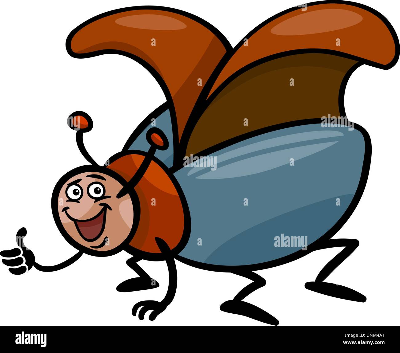 Cartoon Illustration of Funny Beetle or Cockchafer Insect Stock Vector ...