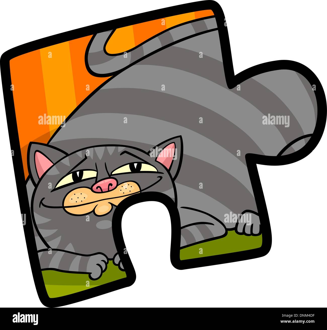 Cartoon Illustration of Jigsaw Puzzle Clip Art Stock Vector Image & Art ...