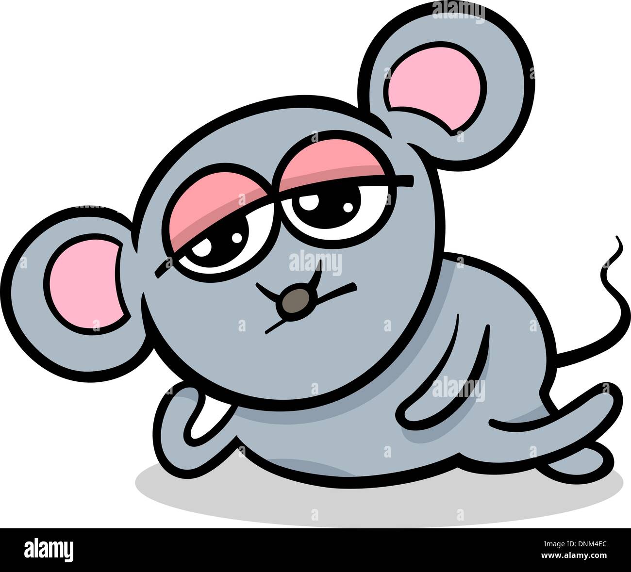 Cartoon Illustration of Kawaii Style Cute Bored Mouse Stock Vector ...