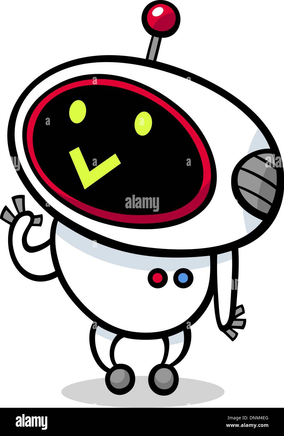 Cartoon Illustration of Kawaii Style Cute Robot or Droid Stock Vector ...