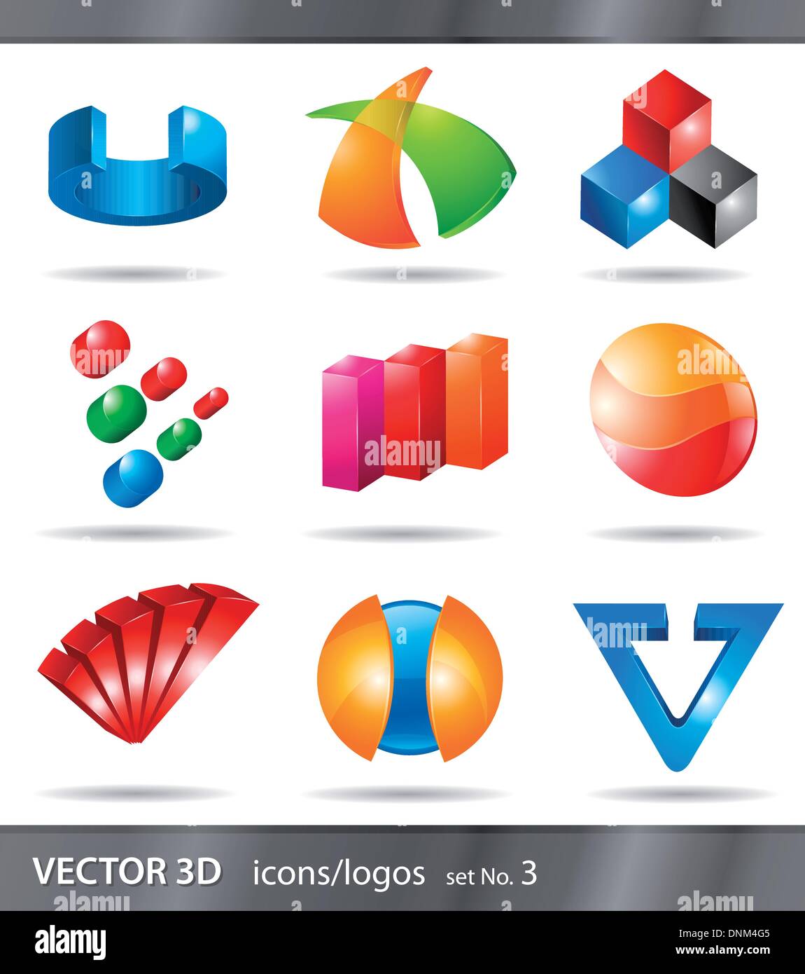 set of 3d icons or logos designs for branding Stock Vector Image & Art ...