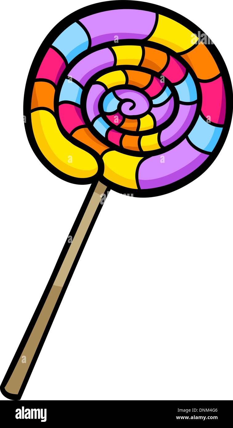 Cartoon Illustration of Sweet Lollipop Clip Art Stock Vector Image ...