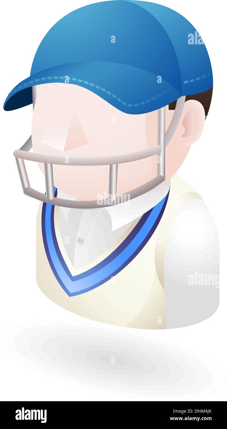 Illustration of a cricket player in helmet Stock Vector Image & Art - Alamy