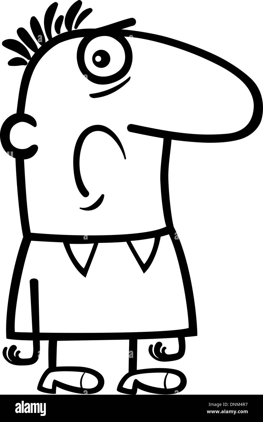 Sad Person Cartoon Black And White