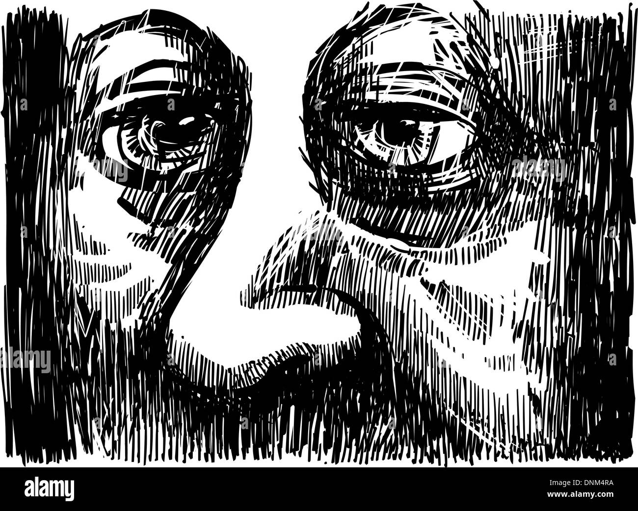 Drawing Illustration of old Man Eyes Stock Vector Image & Art - Alamy