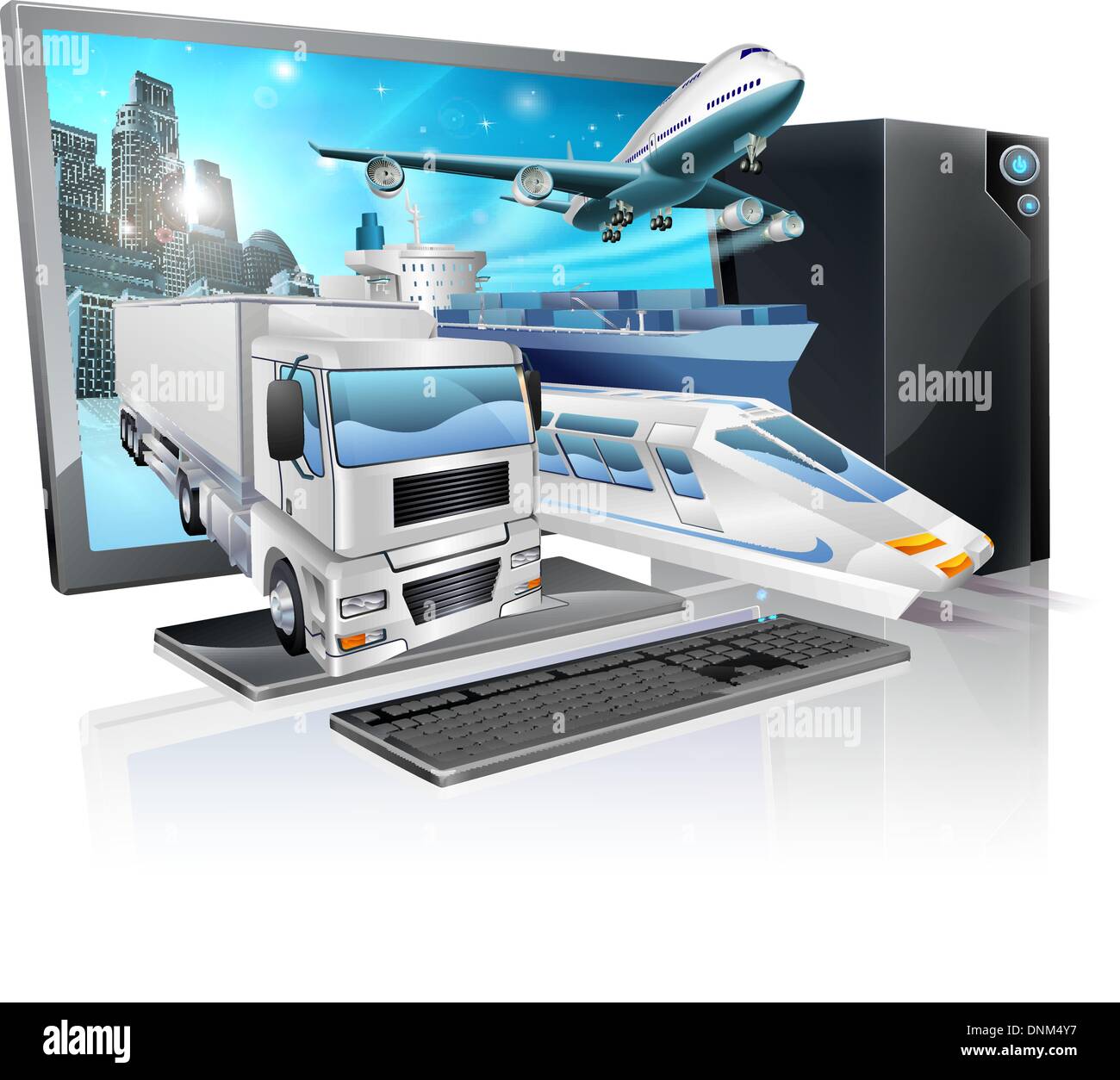 Container ship out sea Stock Vector Images - Alamy