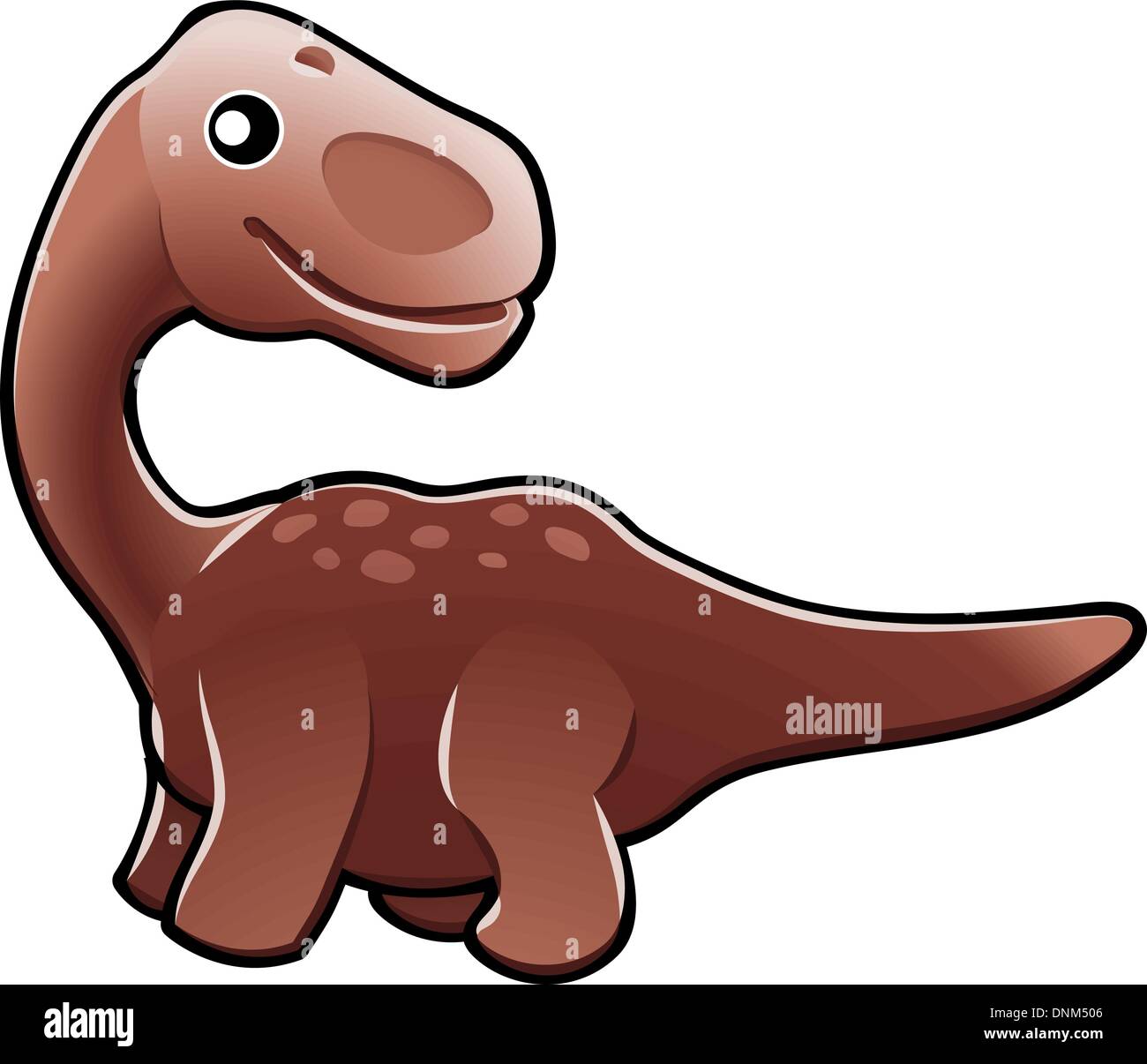A vector illustration of a cute friendly diplodocus dinosaur Stock ...