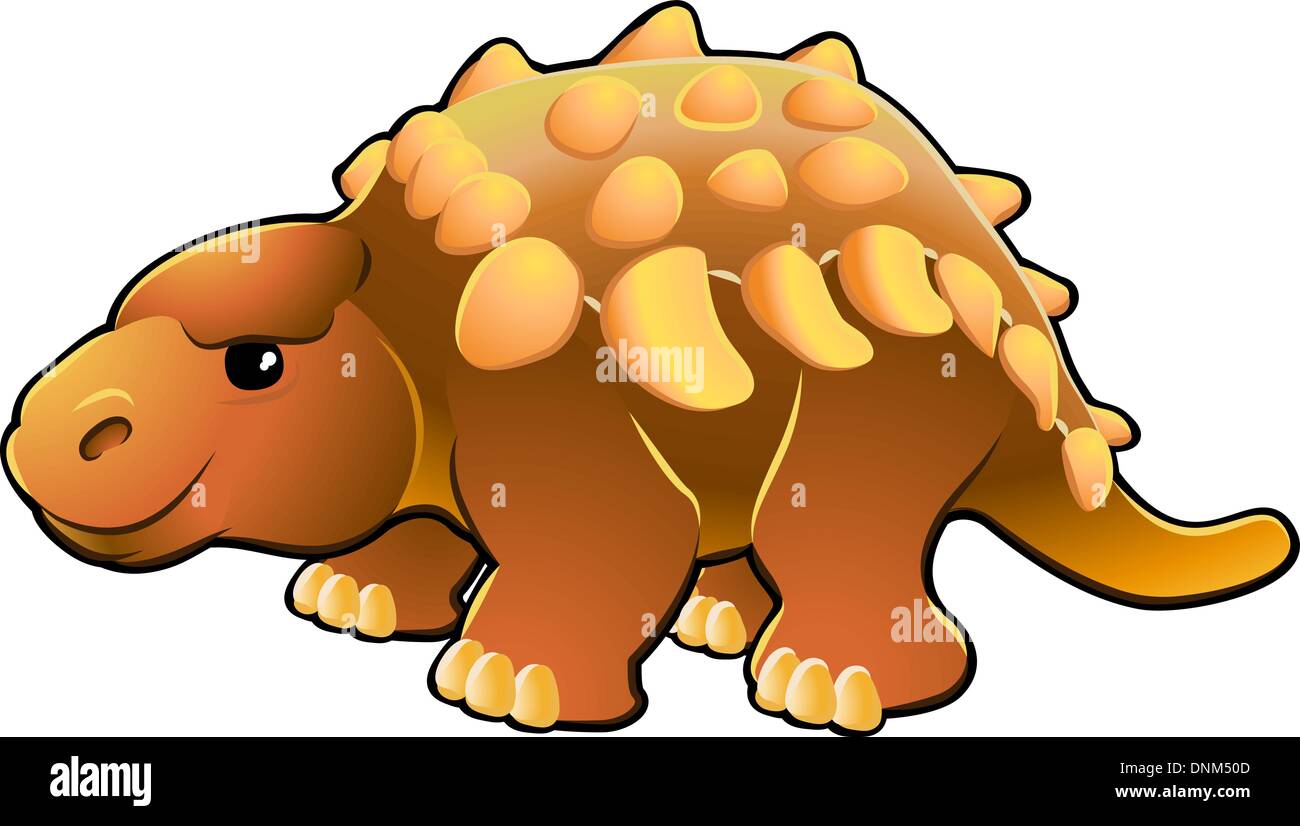 A vector illustration of a cute friendly dinosaur Stock Vector Image ...