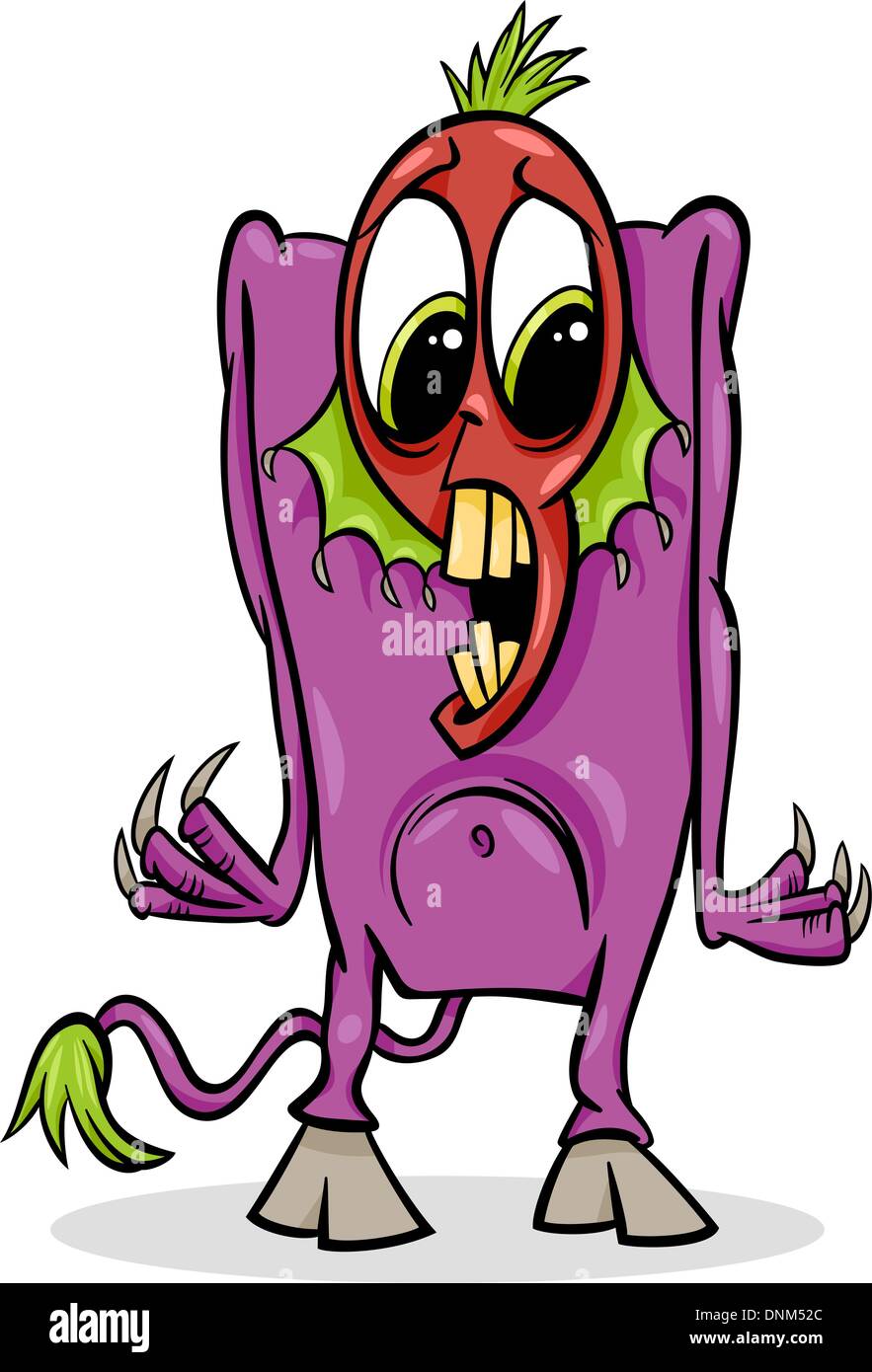Cartoon Illustration of Funny Monster or Fright or Bogie Stock Vector ...