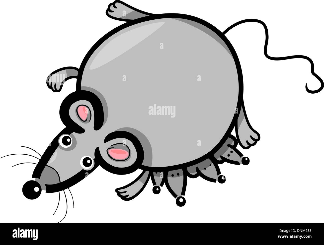 Cartoon Illustration of Cute Gray Mouse Mother with Little Babies Stock ...