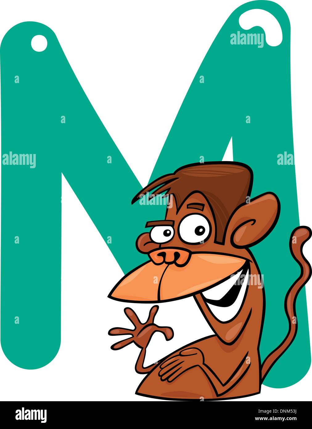 cartoon illustration of M letter for monkey Stock Vector Image & Art ...