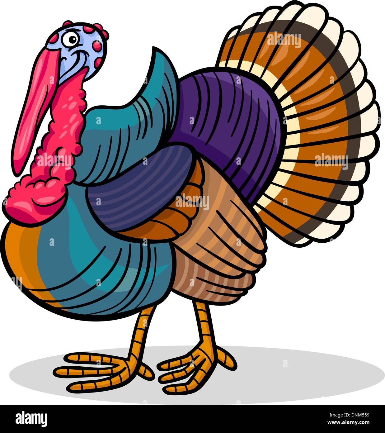 Cartoon Illustration of Funny Turkey Farm Bird Animal Stock Vector ...
