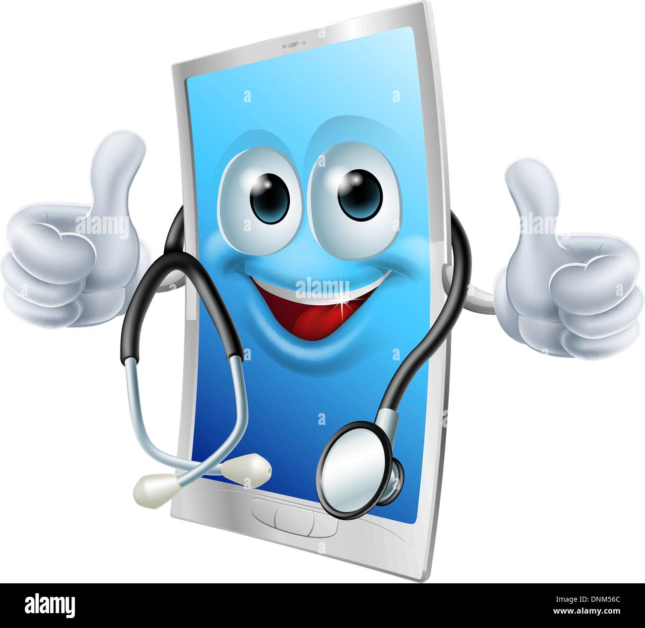 Health app mobile phone concept of a cell phone man with a stethoscope ...