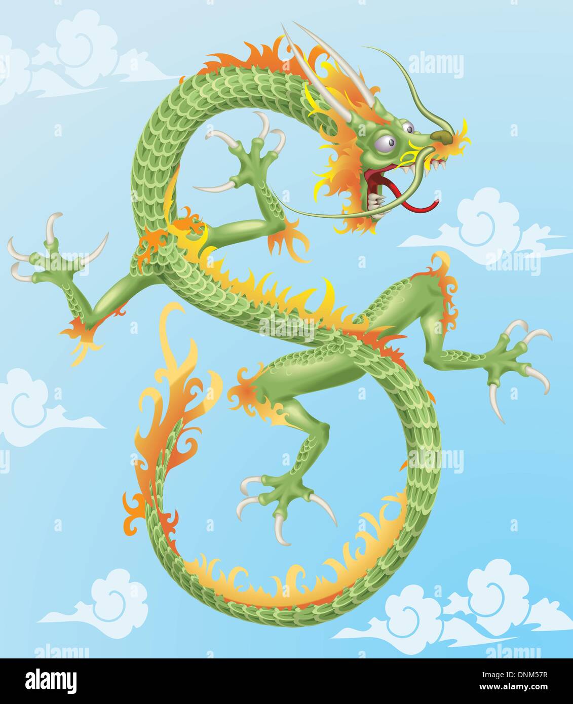An illustration of an oriental style dragon Stock Vector Image & Art ...