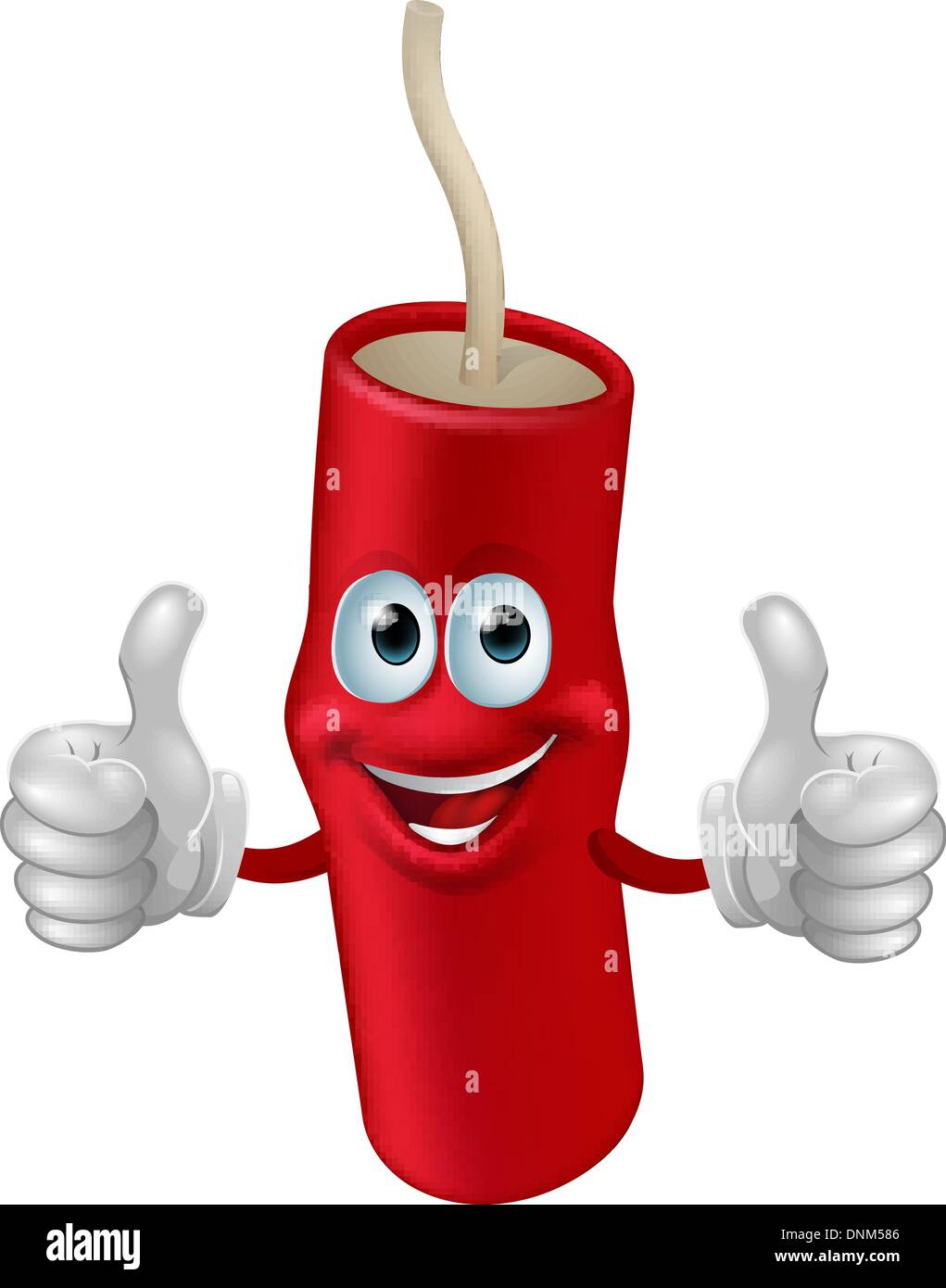 Cartoon cute happy firework man giving a double thumbs up Stock Vector ...