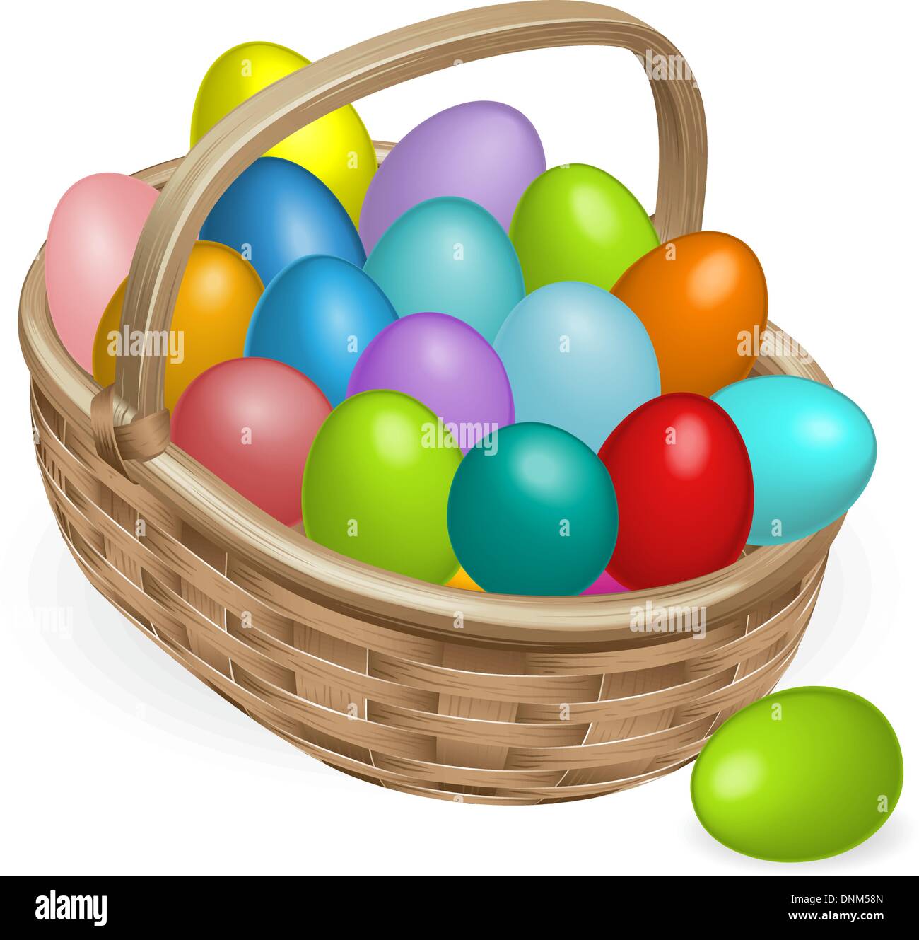 Colorful eggs in a basket Stock Vector Images - Alamy