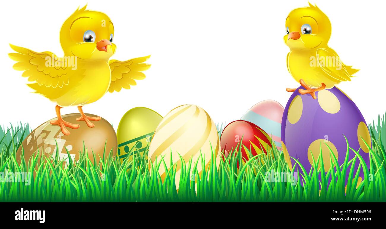 Chicks on top eggs Stock Vector Images - Alamy