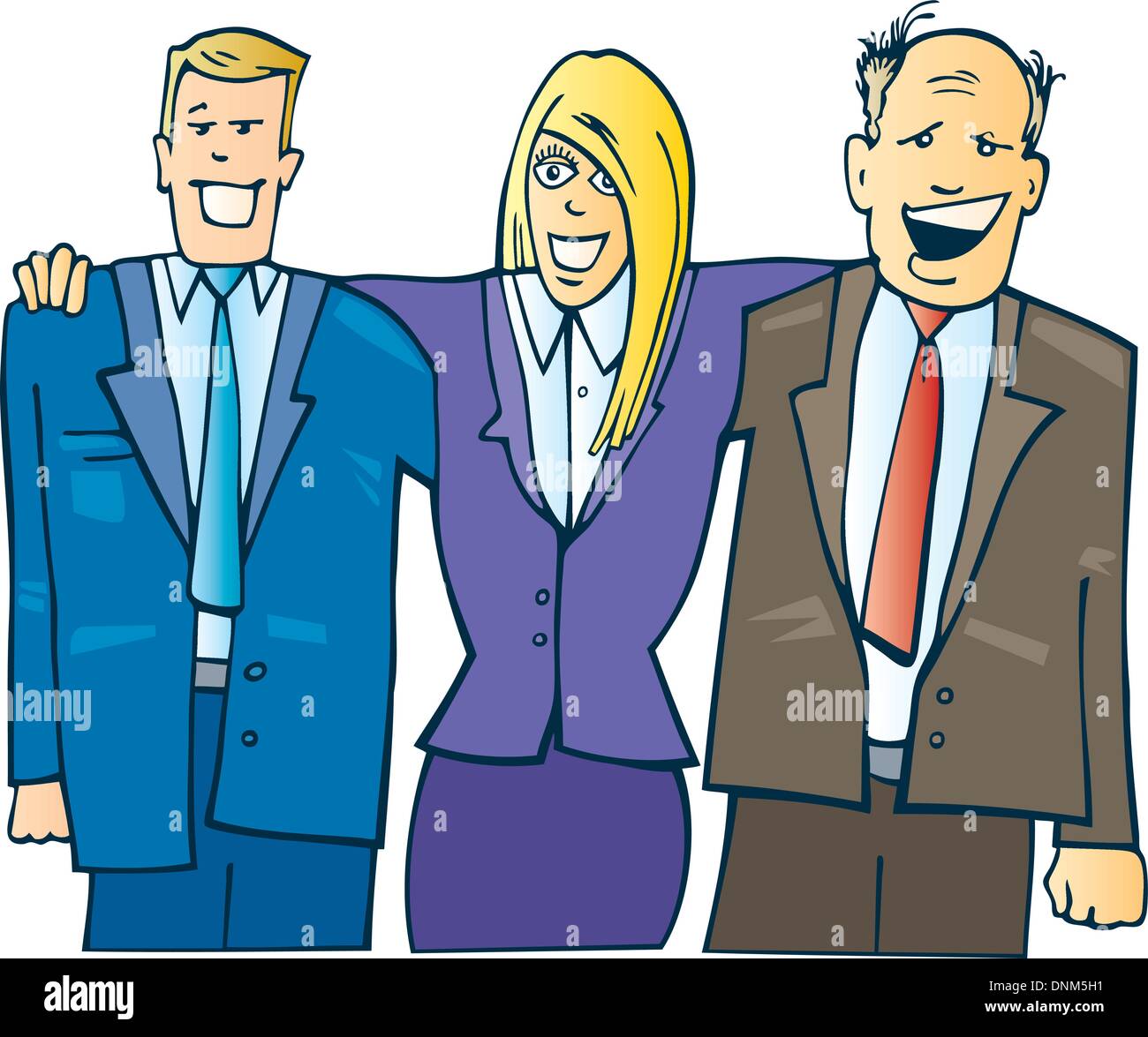 cartoon illustration of business team Stock Vector Image & Art - Alamy