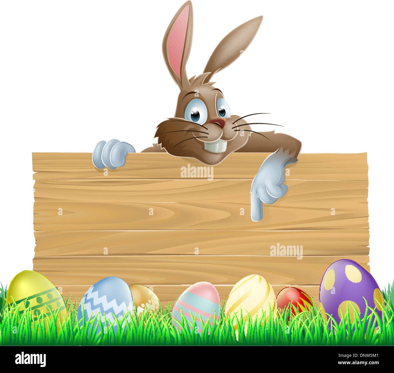 Cartoon bunny rabbit peeking over hi-res stock photography and images ...