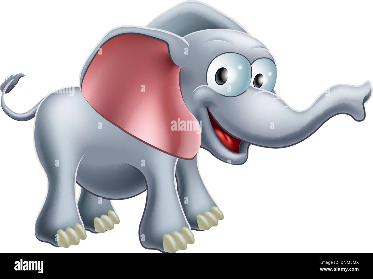 An illustration of a cute happy smiling cartoon elephant Stock Vector ...