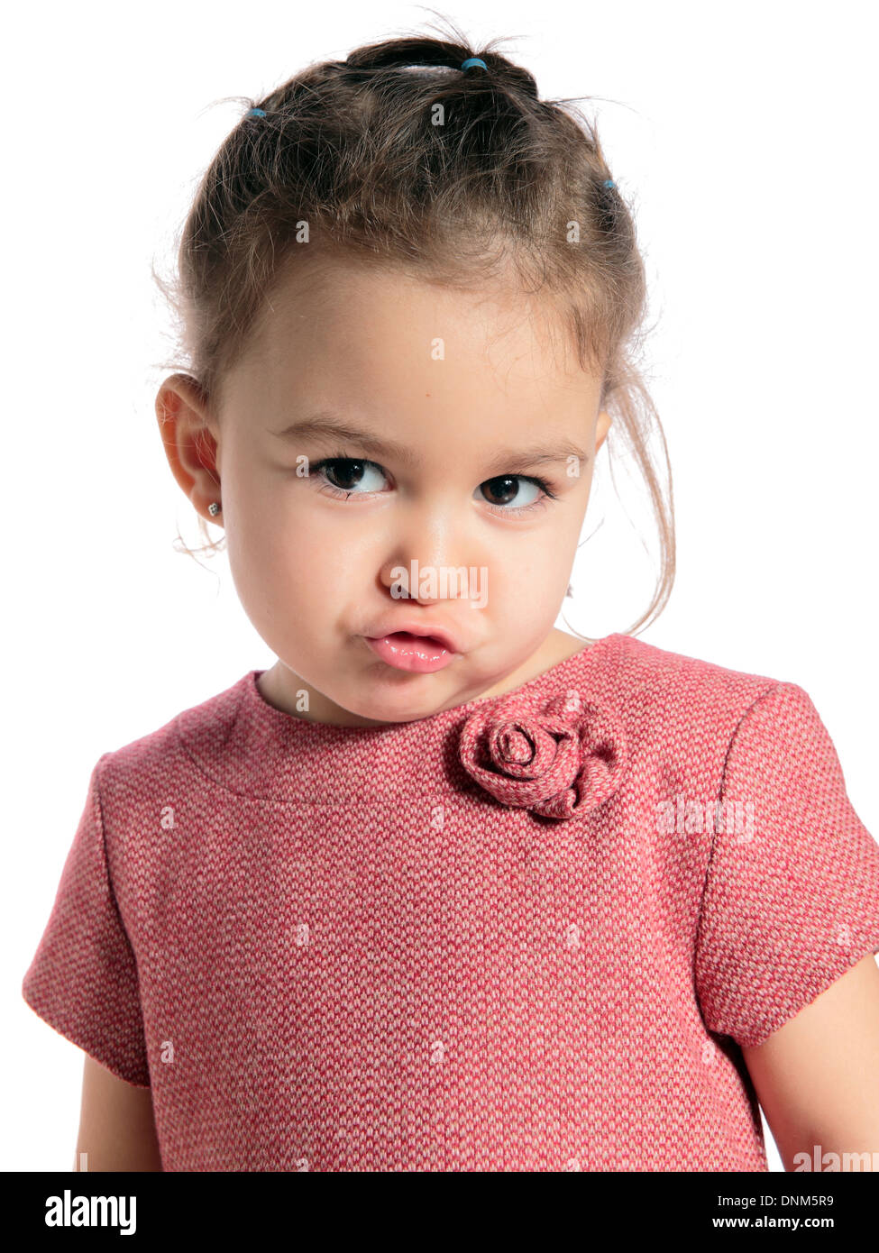 beautiful caucasian girl pouting isolated on white Stock Photo - Alamy
